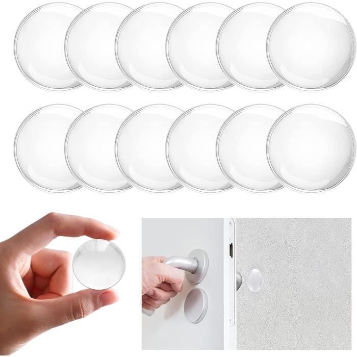 12 pièces Transparentes Tampon de Porte Autocollant, Butée de Poignée ...
