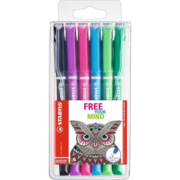STABILO Pochette x 6 stylos-feutres Sensor Edition Colortangle ...
