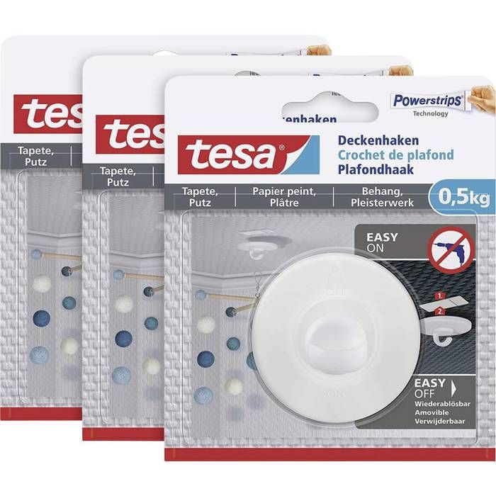 Tesa 77781 Crochet de plafond blanc Contenu: 3 pc(s) - Cdiscount Bricolage