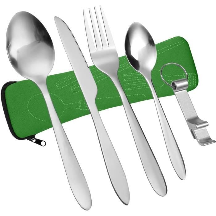Ensemble De Couverts, 5 Pièces De Couverts En Acier Inoxydable ...