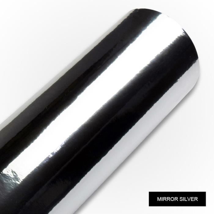 Papier peint,Mirror silver-3m x 40cm--Autocollant miroir autocollant ...