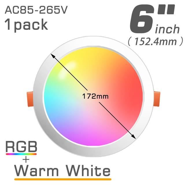 Downlight,RGB Warm White 6inch-Light bulb x 2 PCS--8W 15W 20W Spot ...