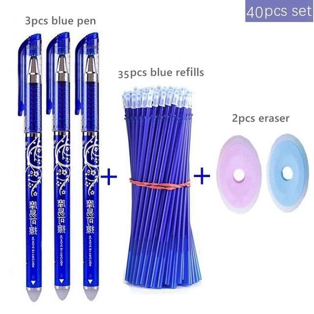 STYLO,blue 40pcs set 07--stylos à Gel effaçables, recharges, tige 0.5mm ...