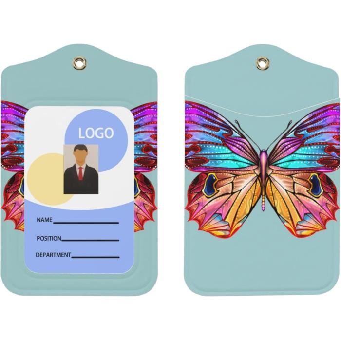 Titulaire De La Carte D'Identité Imprimé Papillon Coloré Avec Lanière ...