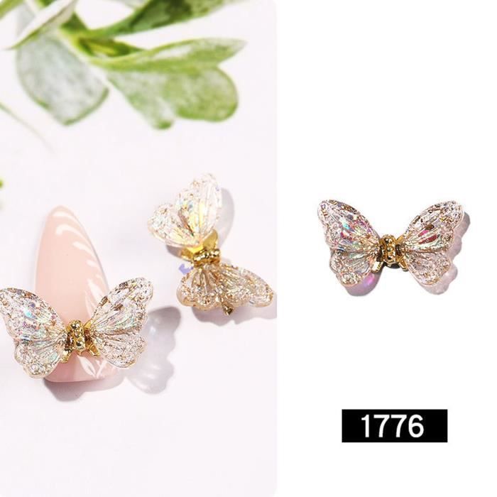 Ornement d'ongle papillon, 8 autocollants pour ongles, accessoires de ...