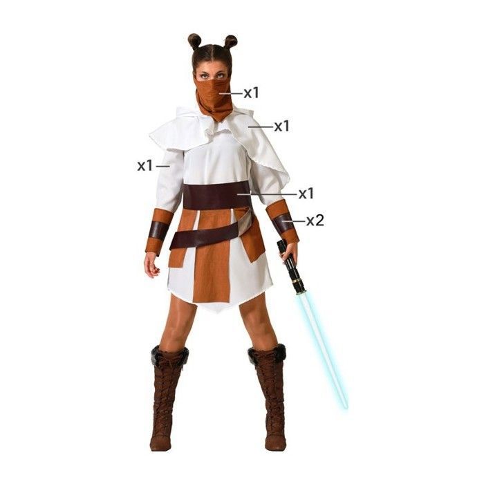 Déguisement Femme - ATOSA - Chevalier Jedi - Robe blanche - Simili daim ...