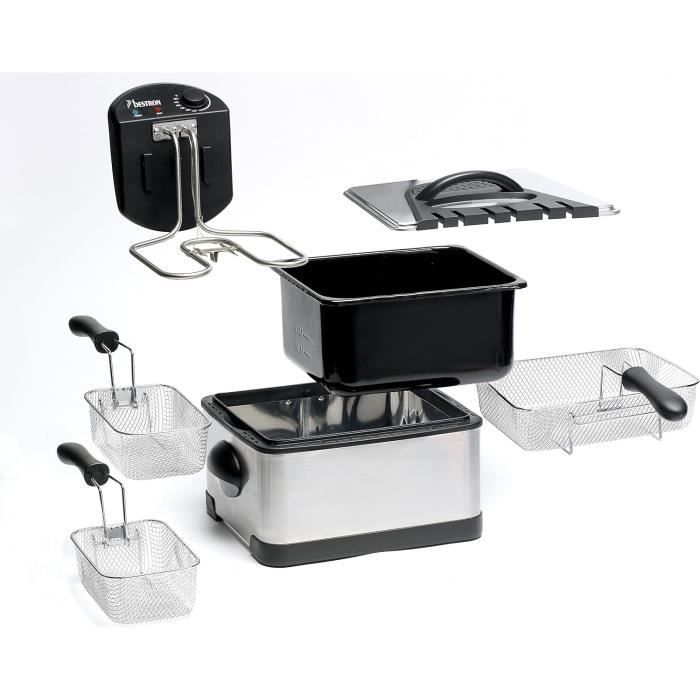 Bestron Friteuse familiale avec zone froide, 3 paniers, 4 litres ...