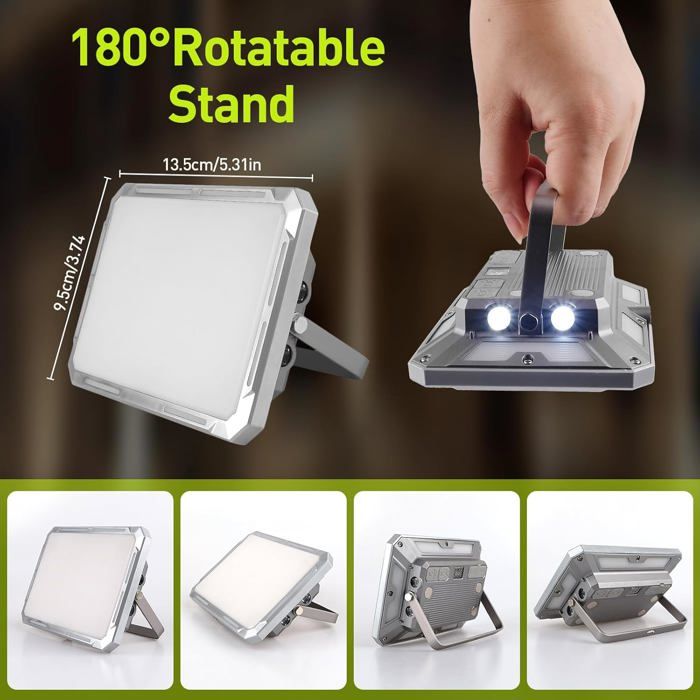 Projecteur LED Rechargeable 50W Projecteur Chantier Portable 116 LED ...