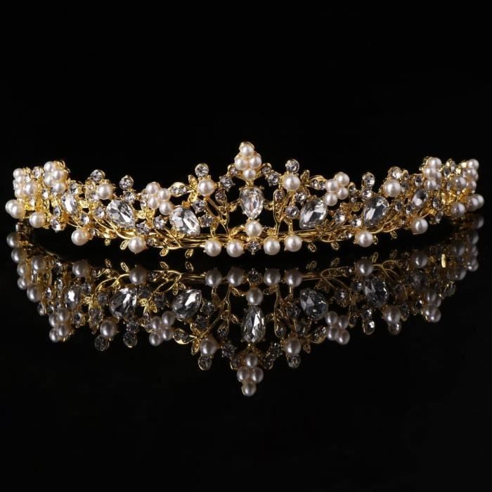 Gjyia Perle Couronne Mariée Mariage Diadème Princesse Bijoux Femmes De ...