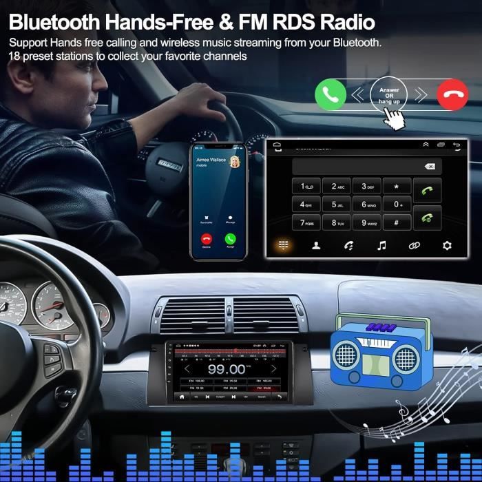 Android 11 Autoradio Pour Bmw 5 E39 E53 M5 X5 1996-2007 Avec Carplay ...