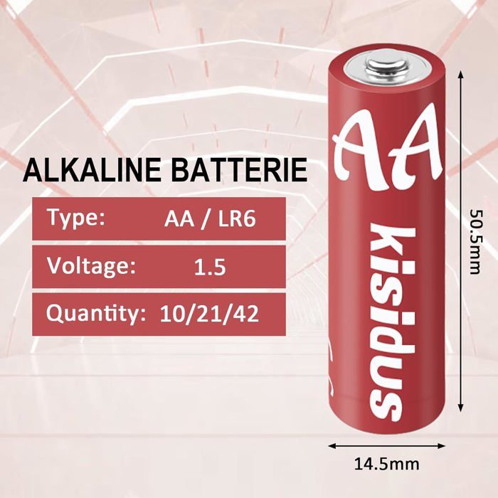 Piles AA 1.5V Pile LR6 Alcaline Coloré en 7 Couleurs pour Le Quotidien ...