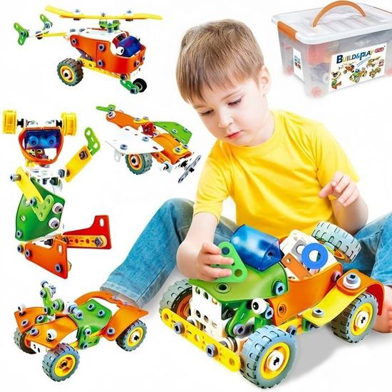 Blocs de Construction Jouet Enfant 5 en 1 Kit de Construction 3D Souple -163 PCS Jeu ducatif ...