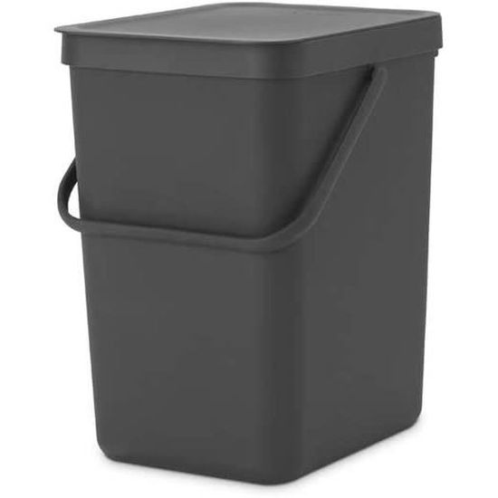 AJW-Sort & Go Poubelle Recyclage Cuisine Gris (25L) avec Couvercle et ...