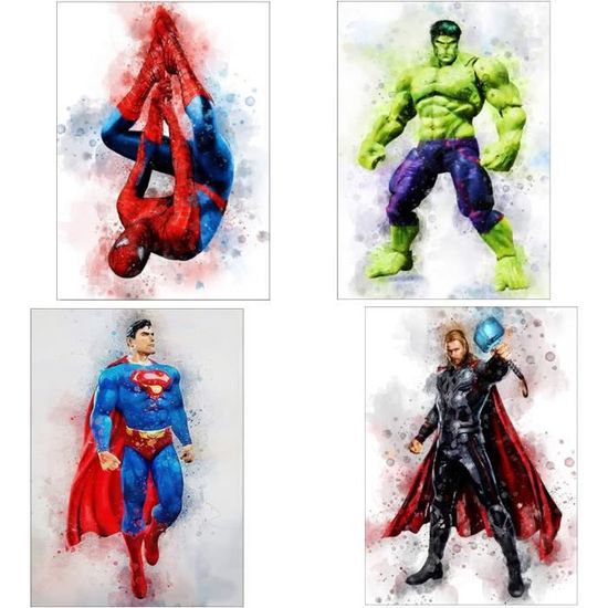 Affiche Murale Pour Super Héros Affiche Superheros Moderne Poster ...