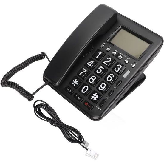 Téléphone Sans Fil Mains Pleines Double Interface Wire Écran Bleu Fixe ...