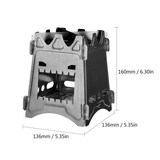 Titanium -Réchaud de Camping Portable en titane, fourneau à bois, four ...