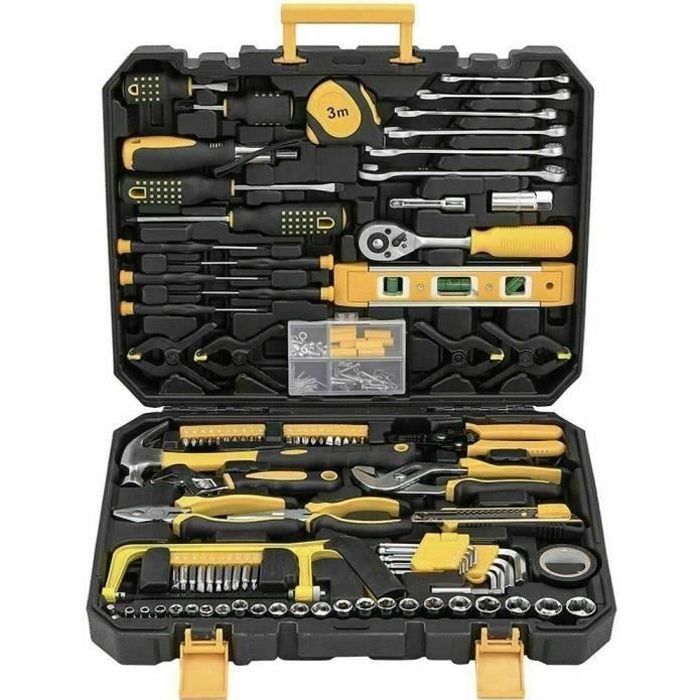 Mallette Outils 198 Pièces avec Boîte de Rangement, pour Usage ...