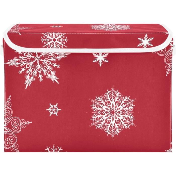 Bacs De Rangement Pliables En Tissu Rouge Avec Couvercle, Boîtes De ...