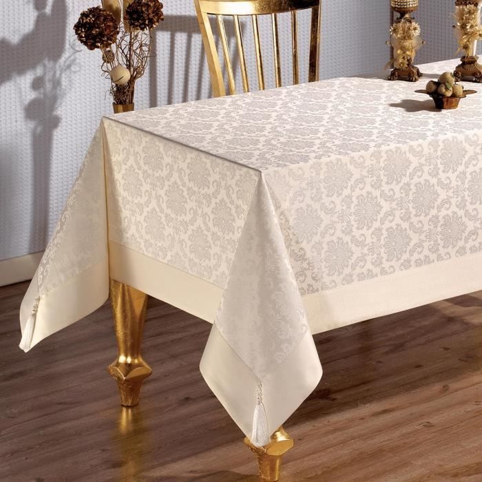 Nappe De Table Crème Jacquard Français, Nappe De Salon Salle À Manger ...