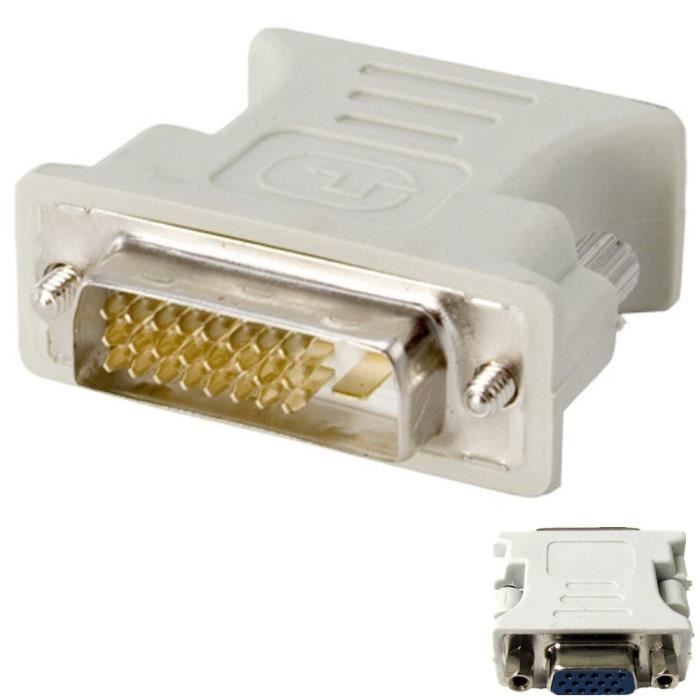 DVI - VGA - 24 + 1 broche dvi-d adaptateur mâle vers 15 broches vga ...