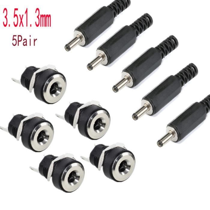 Connecteur,10 connecteurs DC, prise mâle femelle, écrou de montage sur panneau, adaptateur d ...