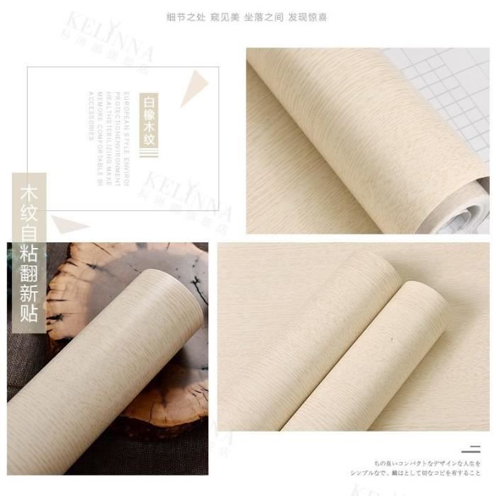 Papier peint - Miri Oak - 3m x 80cm - PVC imperméable - Imitation bois ...