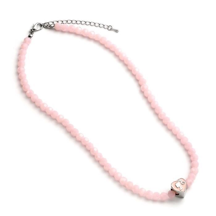 Collier - CARAT - Barbie - Perles Rose Tendre - 40 cm - Charme Coeur ...