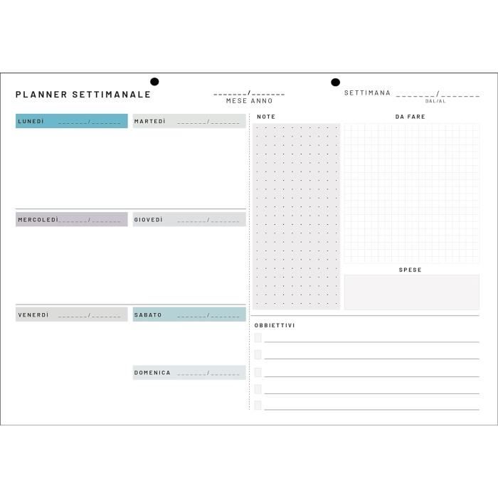 Planner 2024 Hebdomadaire De Bureau A3 Italien Planning De Table 60 ...