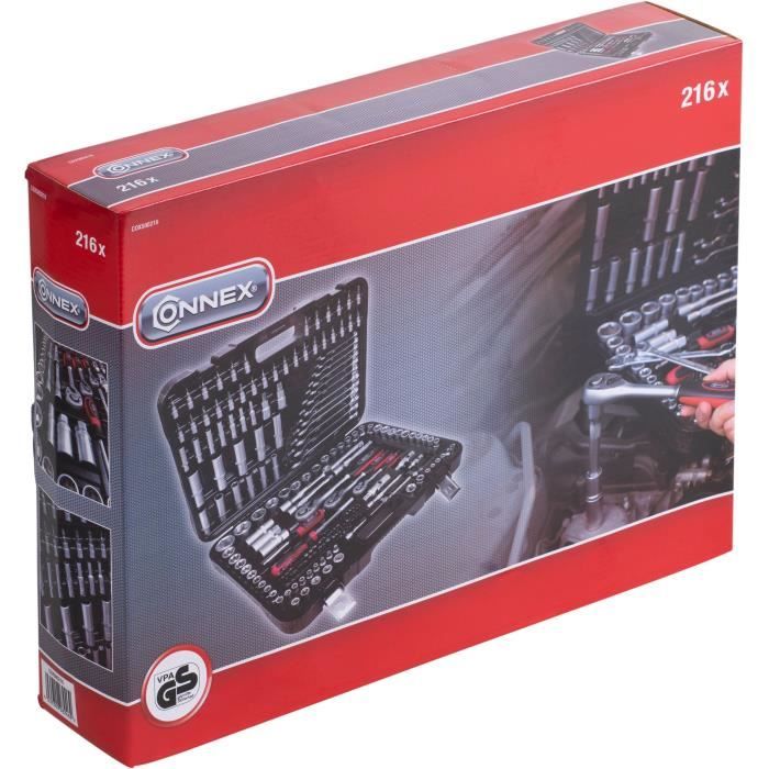 Coffret à douilles CONNEX - 216 pièces - Garantie 2 ans - Cdiscount ...