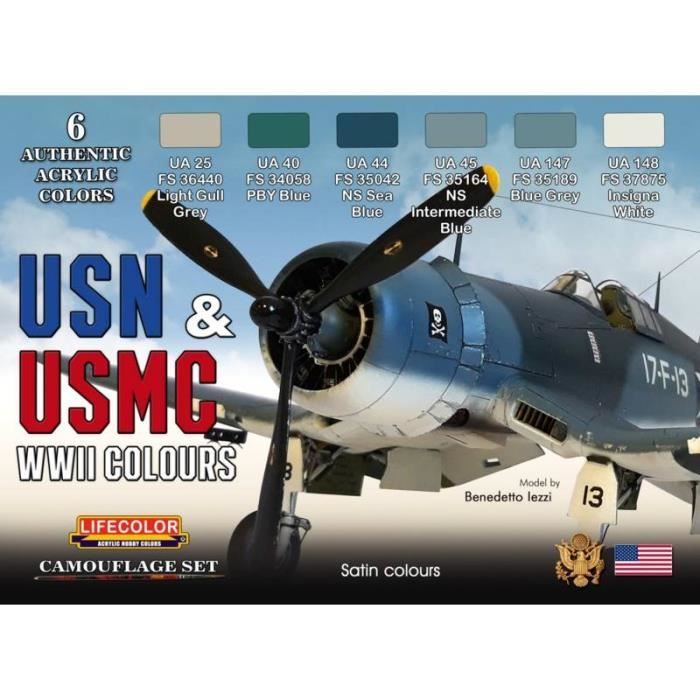 LIFECOLOR - Peinture Usn & Usmc Wwii Set 6x22 Ml|lifecolor|lccs46 ...