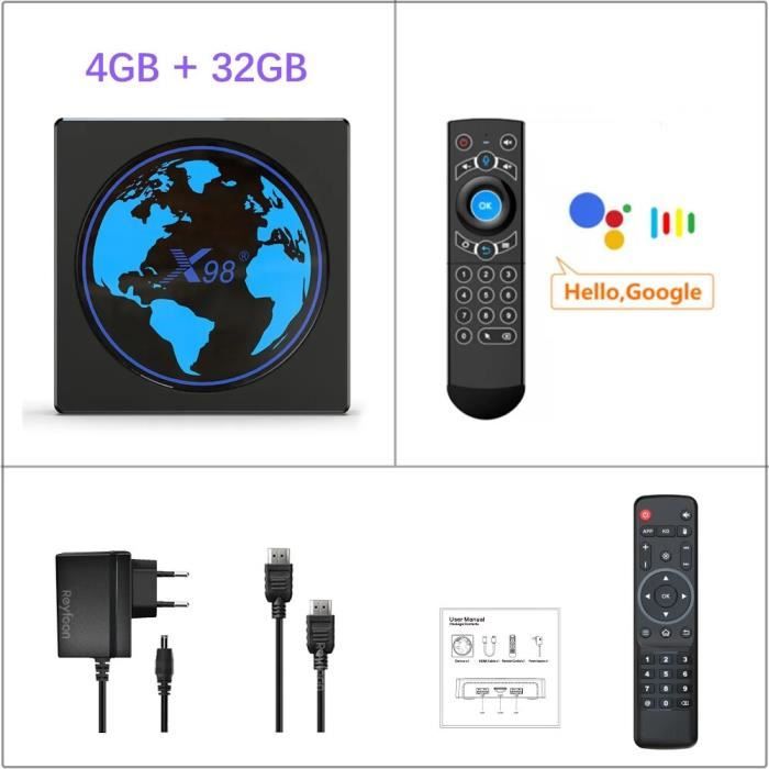 Boîtier TV Android - RNCYN - X98 Mini - 4 Go RAM - 64 Go Stockage - 4K ...