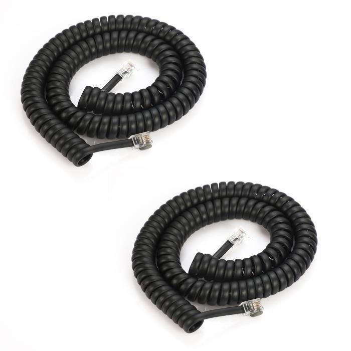 Lot De 2 Câbles Enroulés Pour Combiné Téléphonique, Longueur De 48,7 Cm ...
