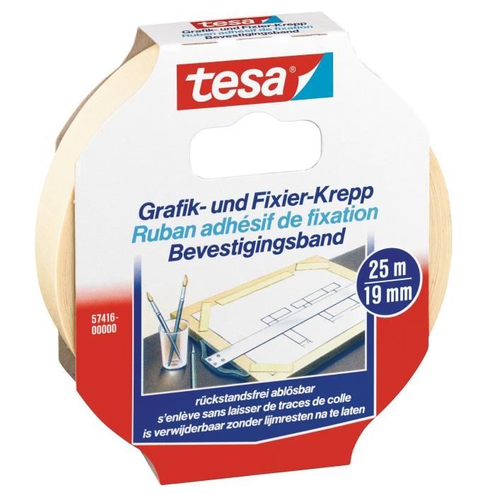 TESA Ruban adhésif papier TESA Krepp - 25m x 19mm - Cdiscount Beaux ...