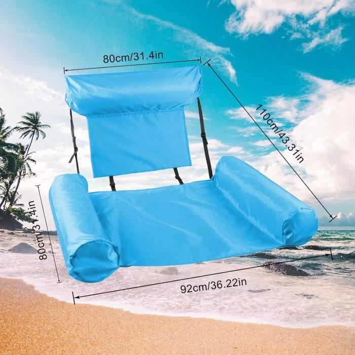 Hamac Gonflable Piscine, Hamac Flottant 4 en 1 Fauteuil Gonflable ...