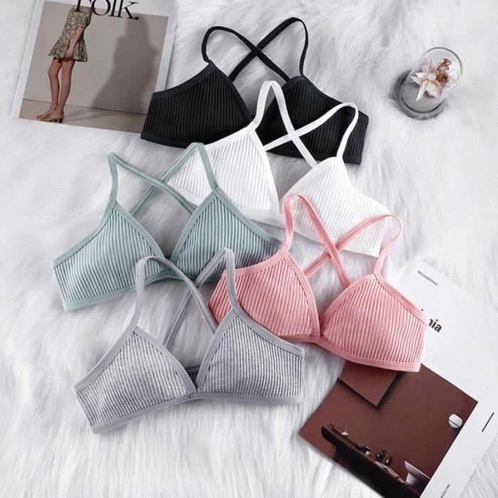 Soutien-gorge,Soutien-gorge confortable en coton pour femme,bralette ...