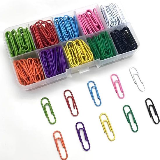 Lot De 250 Trombones Bureau,Trombones Multicolores Pour Papiers, École ...