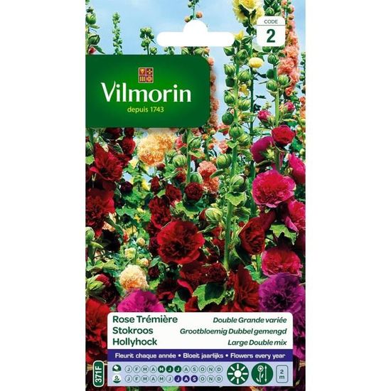 5751742 Pack de Graines Rose Trémière Double Grande Variée.[G175 ...
