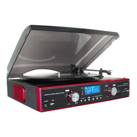 TOURNE DISQUE USB ENCODEUR NOIR ATT ROUGE - Cdiscount TV Son Photo