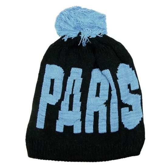 Bonnet 'Paris' à Pompon Noir - Cdiscount Prêt-à-Porter
