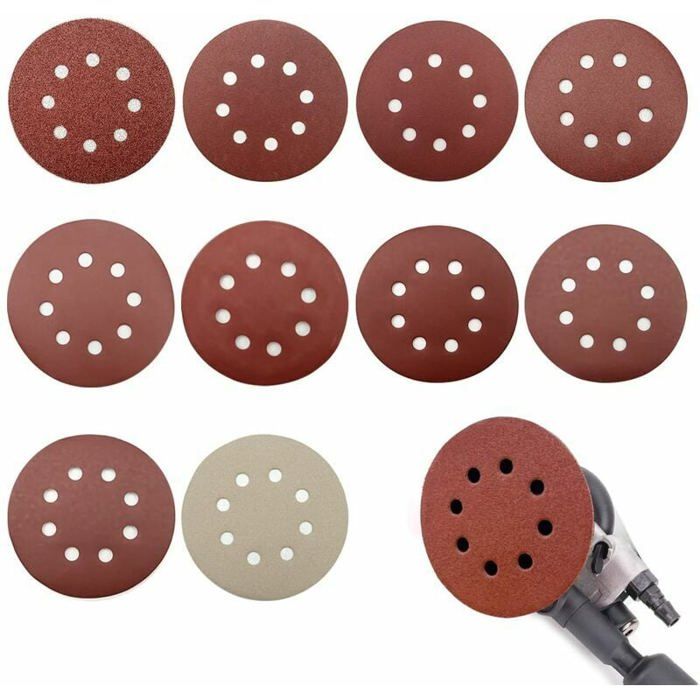 Disque de Ponage 100pcs Abrasifs 125 mm Grain 80 3000 Ponage Polissage ...