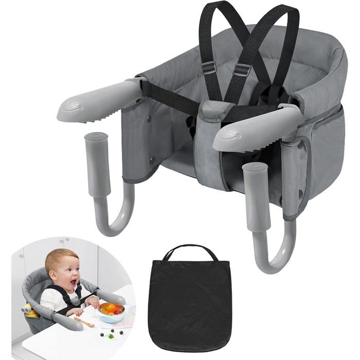 YRHome Folding Baby Booster Chair with Non-Slip Clips for Babies, High ...
