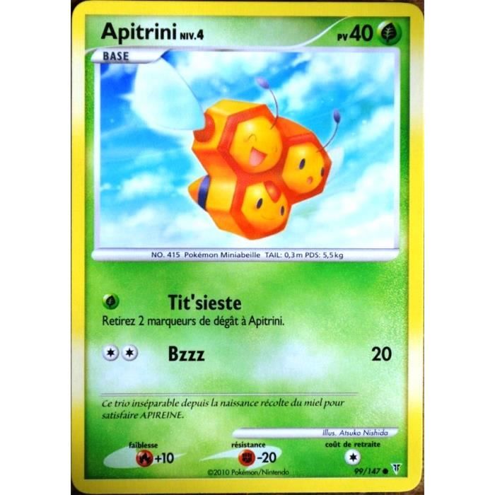 Carte Pokémon 99-147 Apitrini 40 PV Série Platine VS NEUF FR ...