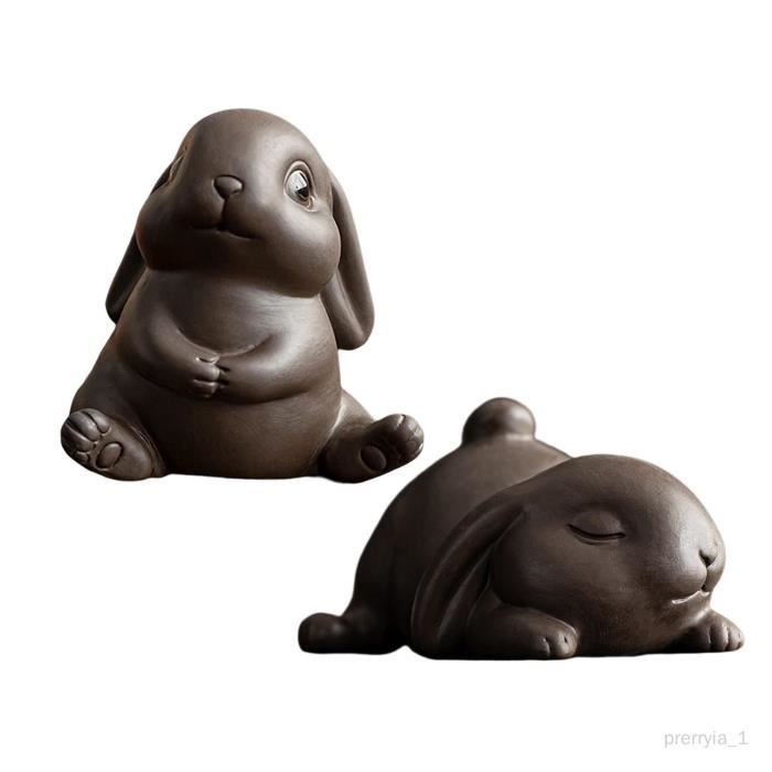 2x Lapin Figurine Lapin Statue Sculpture Art Ornement De Bureau pour ...