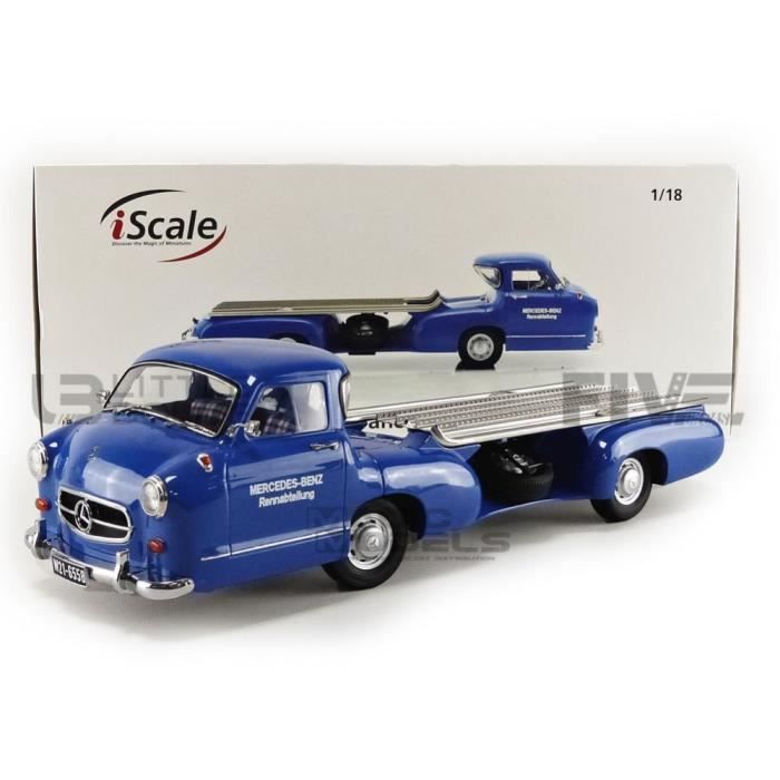 Voiture Miniature de Collection - I-SCALE 1/18 - MERCEDES-BENZ Transporteur - Blue Wonder - Blue ...