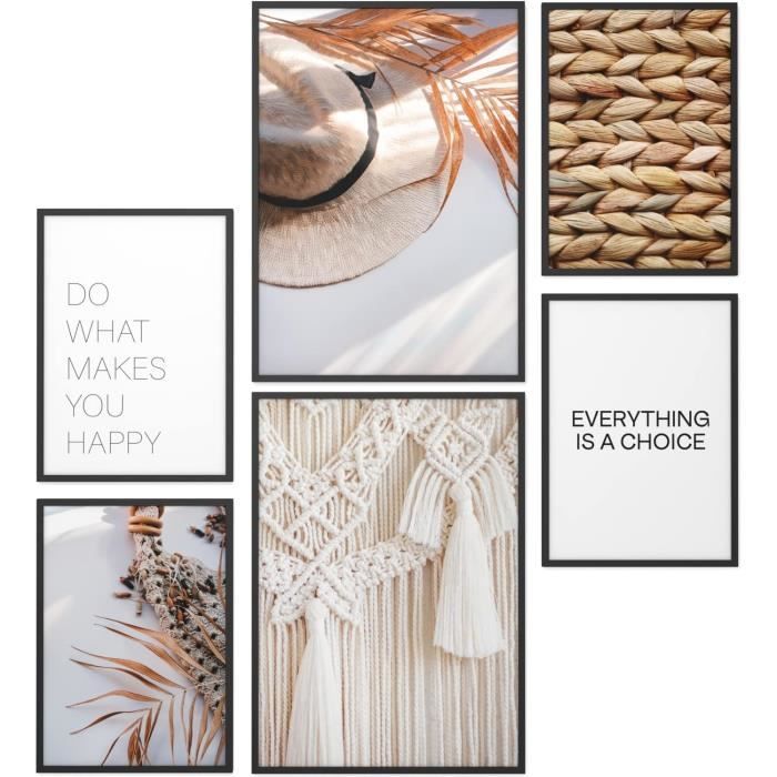 Set Mood Posters, Tableau Décoration Murale « Boho Vibe » Cadres En ...