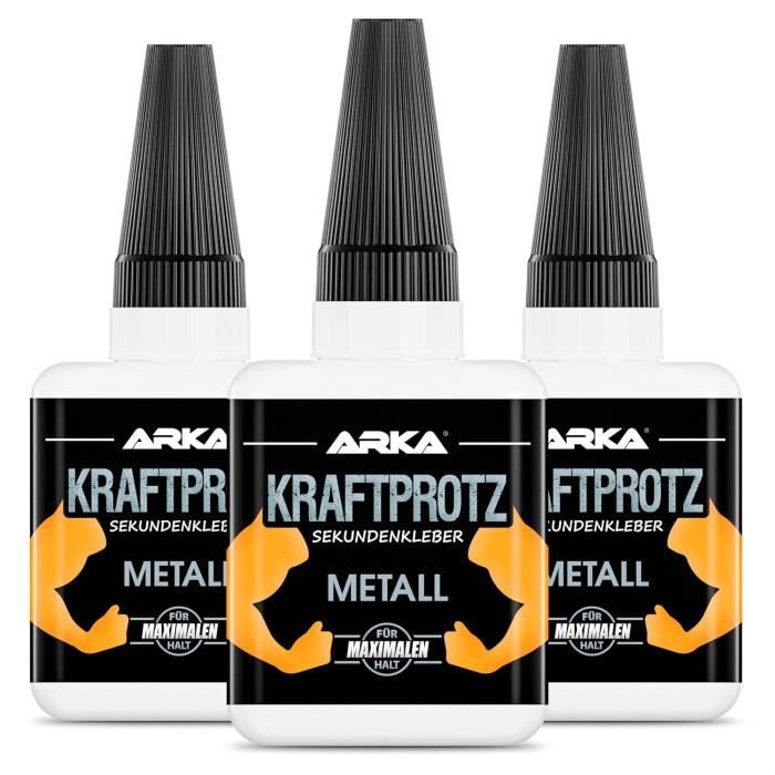 Lot de 3 tubes de colle instantanée extra forte pour métal de 50 g Avec ...