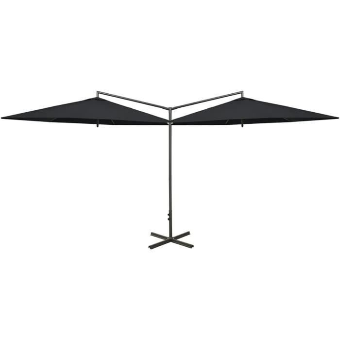 Parasol Double avec Mât en Acier Parasol de Jardin Parasol de Patio ...