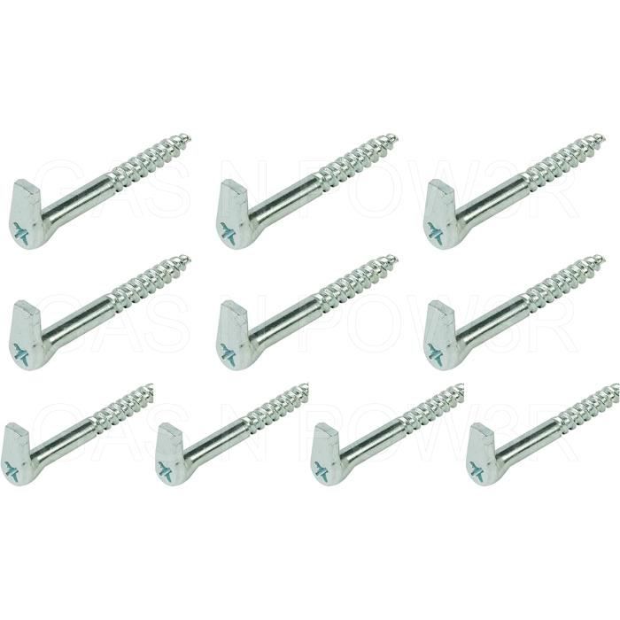 Lot de 10 crochets à vis avec fente croisée en acier galvanisé robuste ...