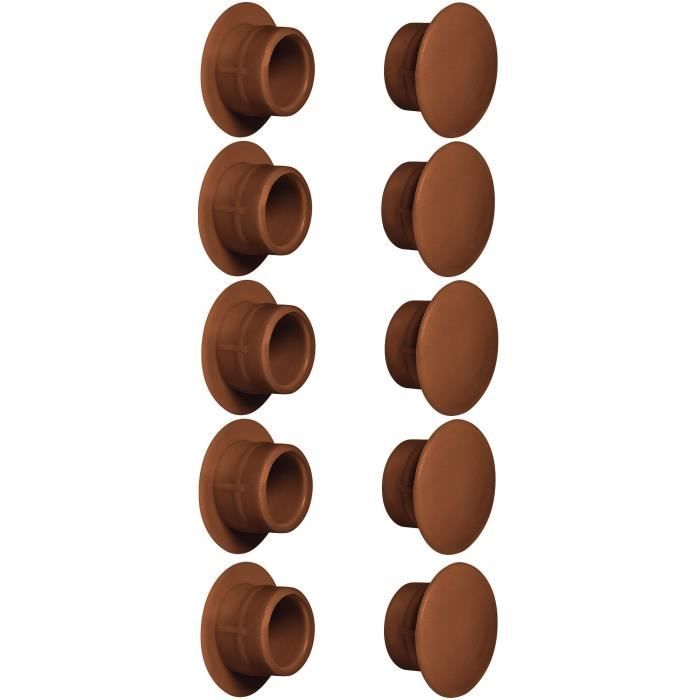 Cache trou - Non spécifié - 12mm - Marron brun RAL 8007 - Lot de 10 ...