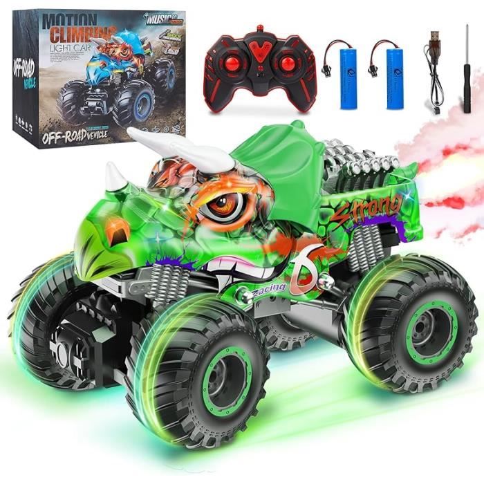 Voiture télécommandée Monster Truck KYAMRC - Pulvérisation, Musique, LED - Vert - Cdiscount Jeux ...